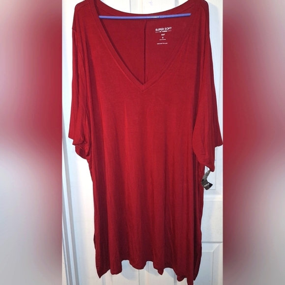 torrid | Tops | Torrid Deep Red V Neck Tunic Dress | Poshmark